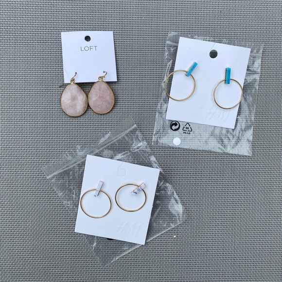 H&M | Jewelry | Nwt Set Of 3 Pairs Of Earrings | Poshmark